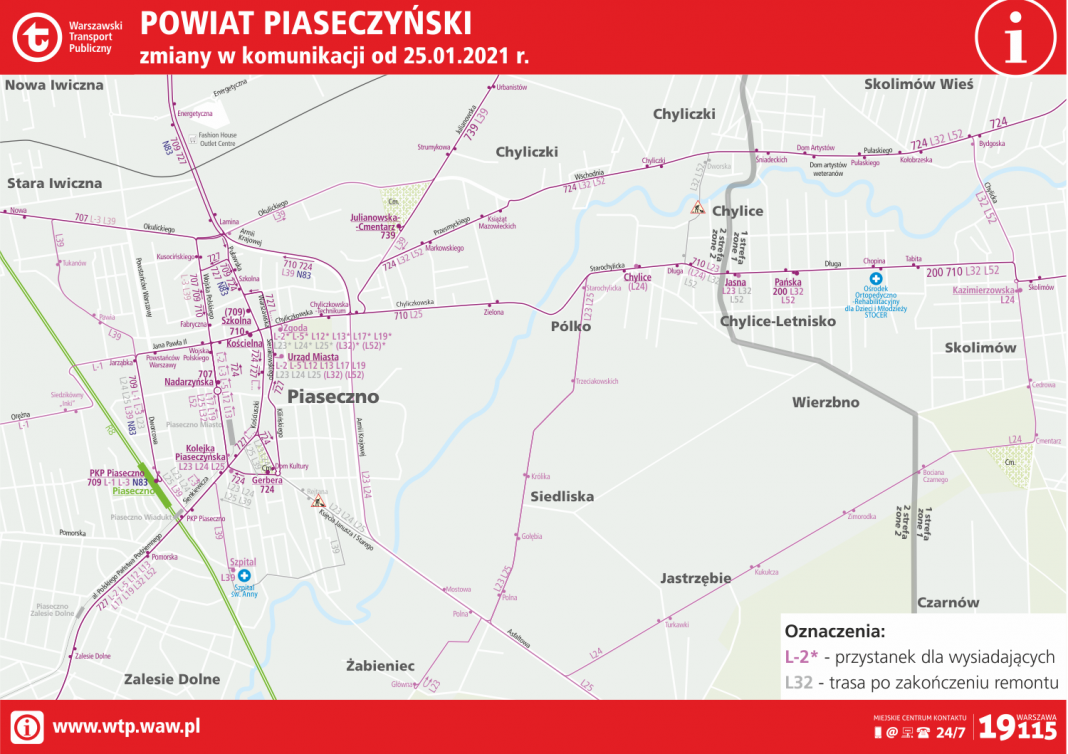 Transport publiczny w Piasecznie – duże zmiany od 25 stycznia ...